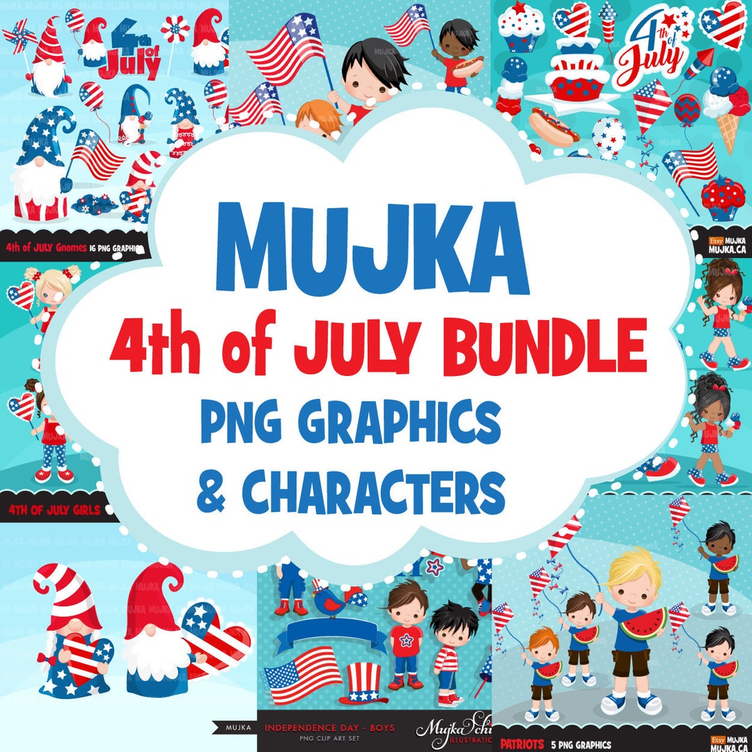 4th of July Clipart Bundle, Independence Day Graphics Clip Art ...