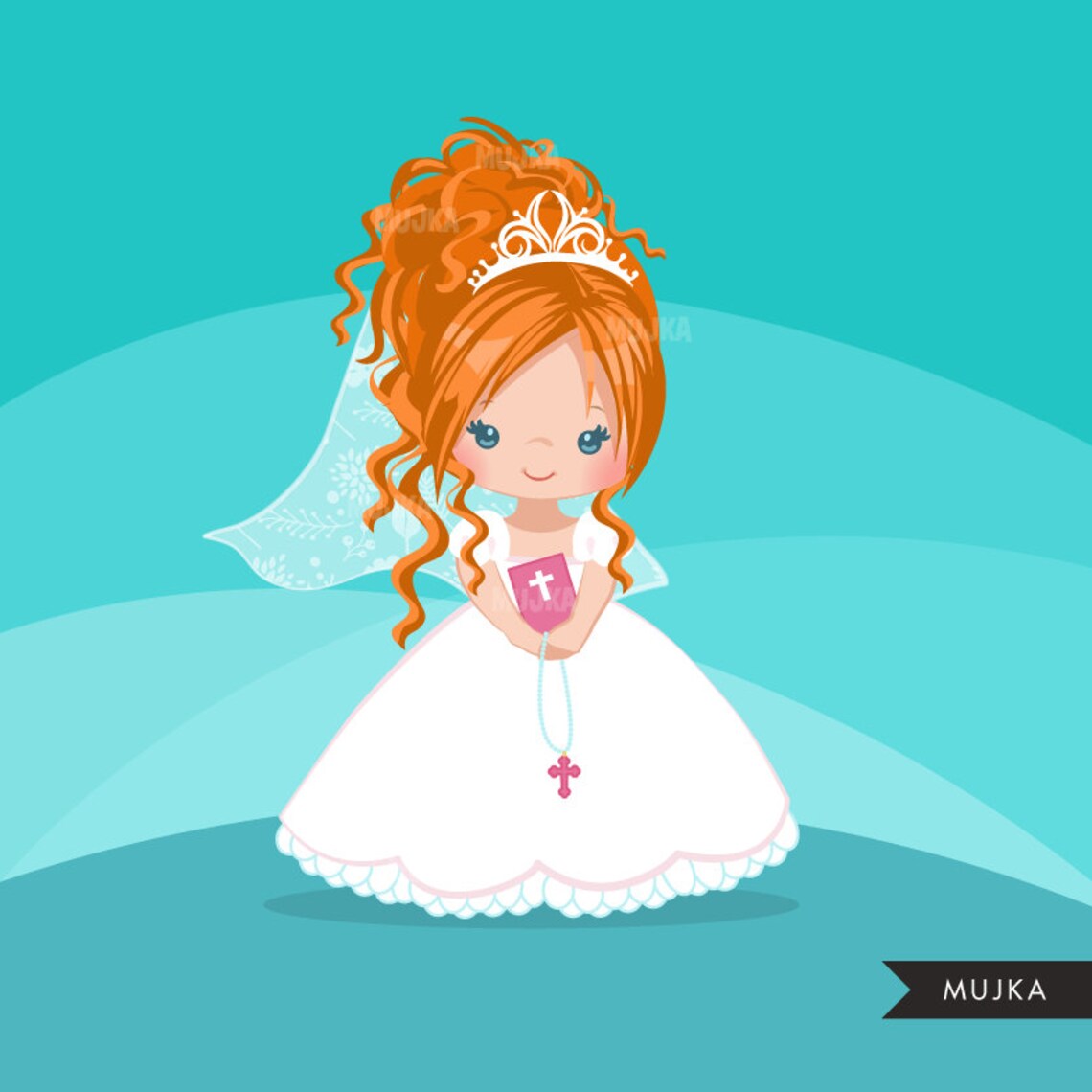 Pink First Communion Clipart for Girls. Holy Communion - Etsy