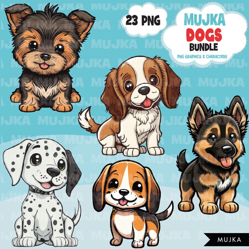 Dogs Png Puppy Png Pets Clipart Bundle Cute Dogs Clipart - Etsy