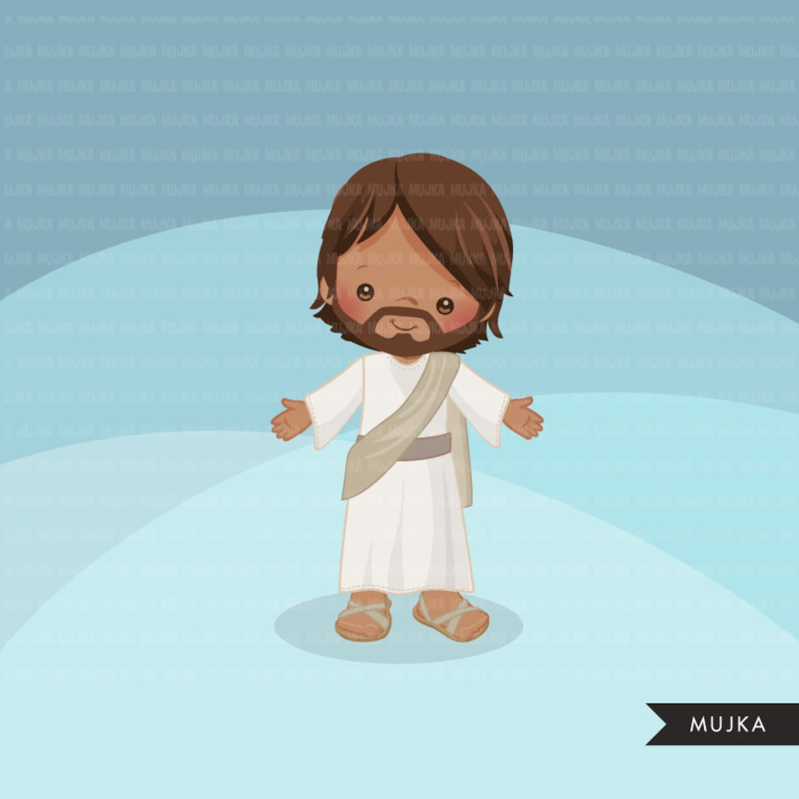 Jesus Christ Clipart. Cute Religious Illustration Jesus - Etsy