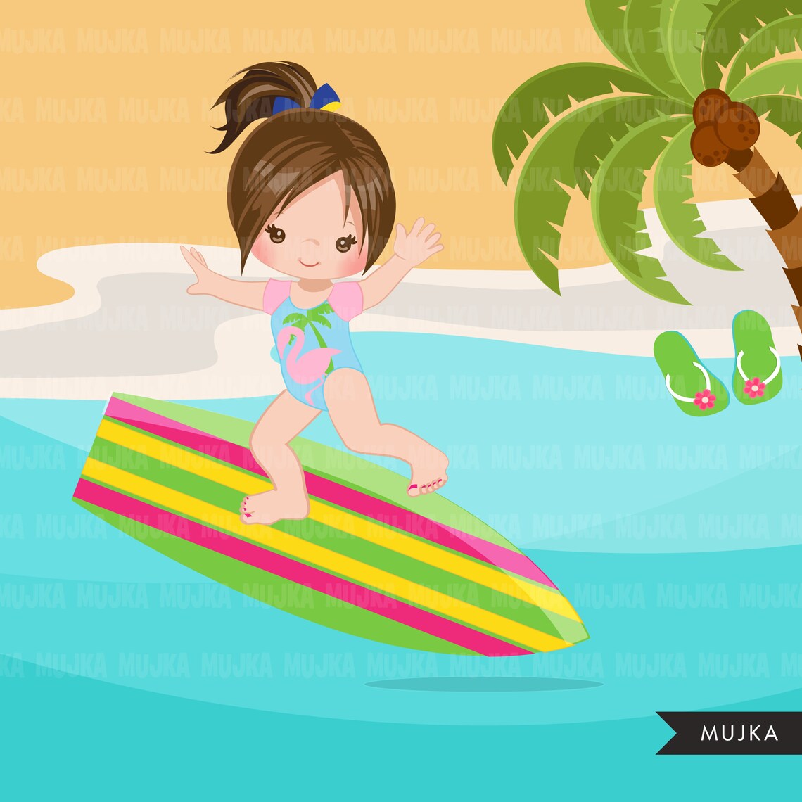 Beach Fun Clipart for Girls Summer Swimsuit Graphics Surf - Etsy