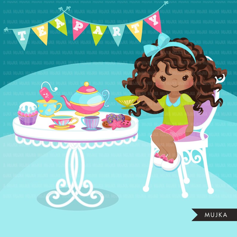 Tea Party Clipart Tea Party Birthday Tea Party Birthday - Etsy