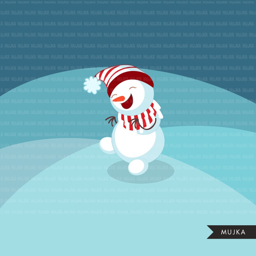 Christmas Snowman Clipart. Cute Winter Snowmen in Cute Noel - Etsy Canada