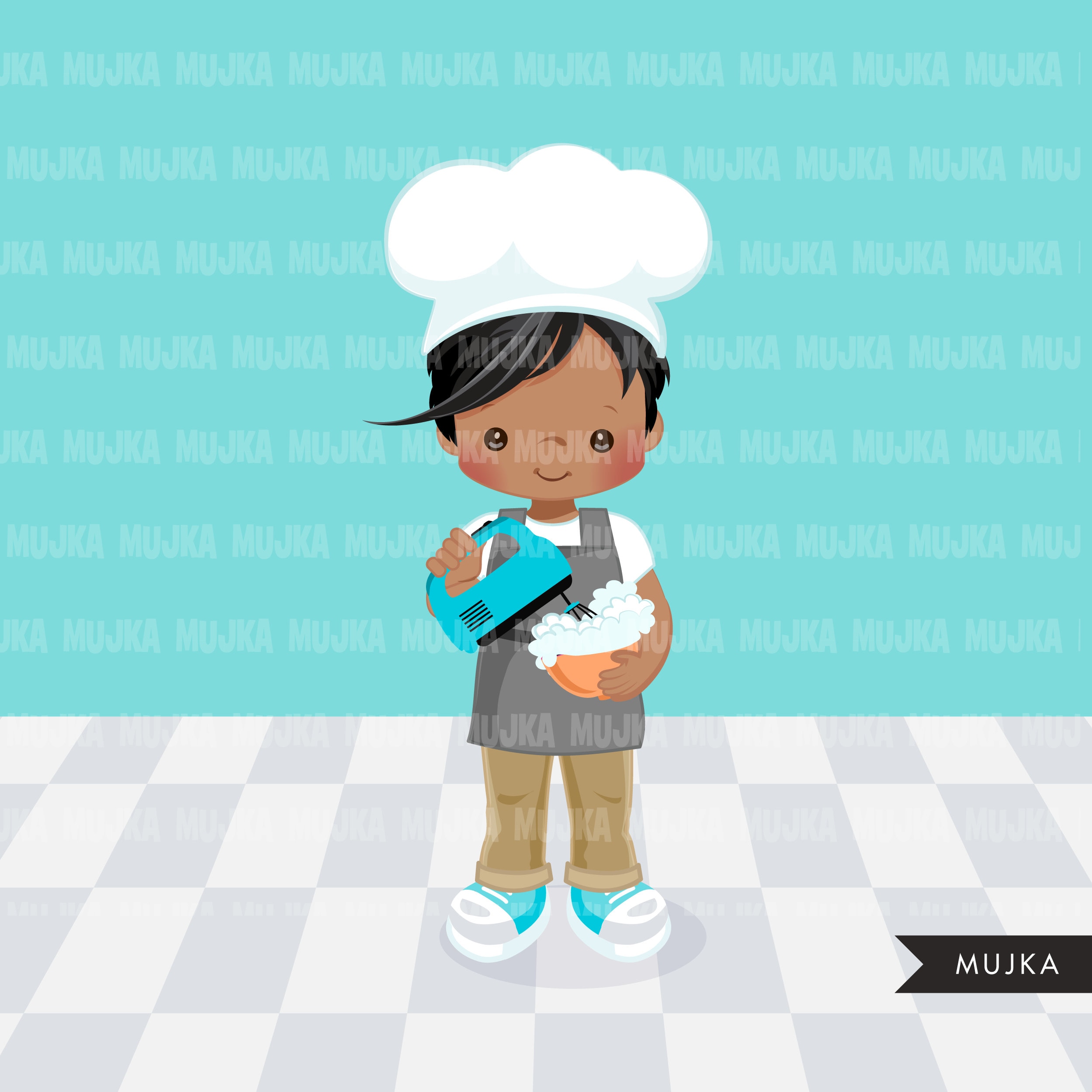 Cute Baker Boy Clipart, Baking Party Graphics (PNG) - Etsy UK