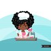 Afro Black Woman Baker PNG Clipart With Baking Supplies, Print and Cut ...
