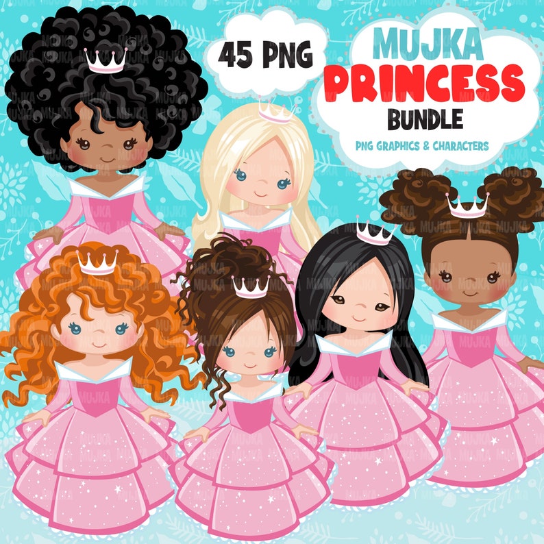 Princess Bundle, Princess Png, Pink Princess Clipart, Birthday Bundle ...