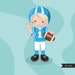 Football Clipart. Sport Graphics, Boys American Player Characters ...