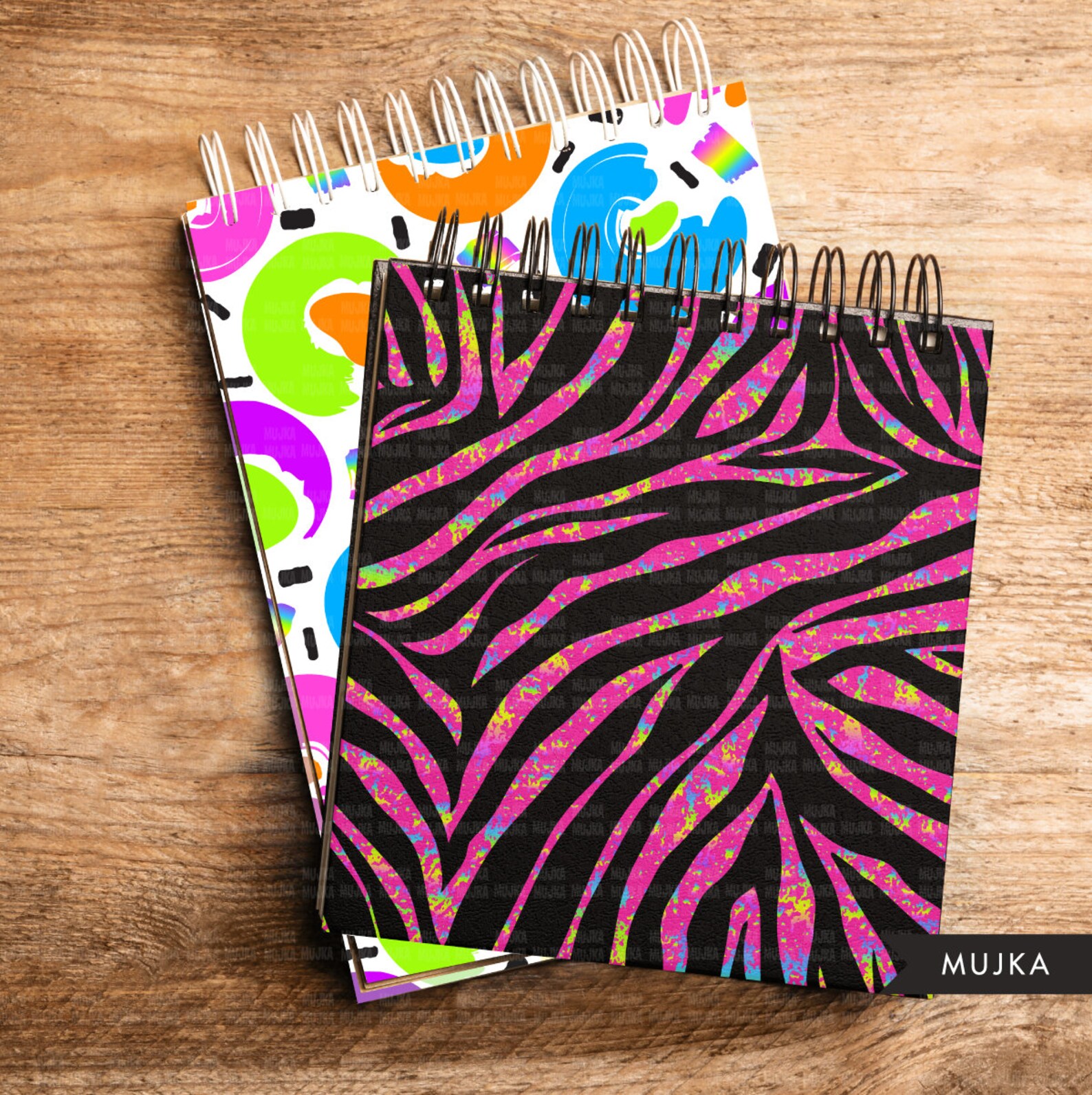 Animal Print Digital Papers Seamless Neon Patterns Zebra - Etsy
