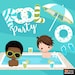 Pool Party Clipart for Boys. Little Boys With Pool Party Banner, Flip ...