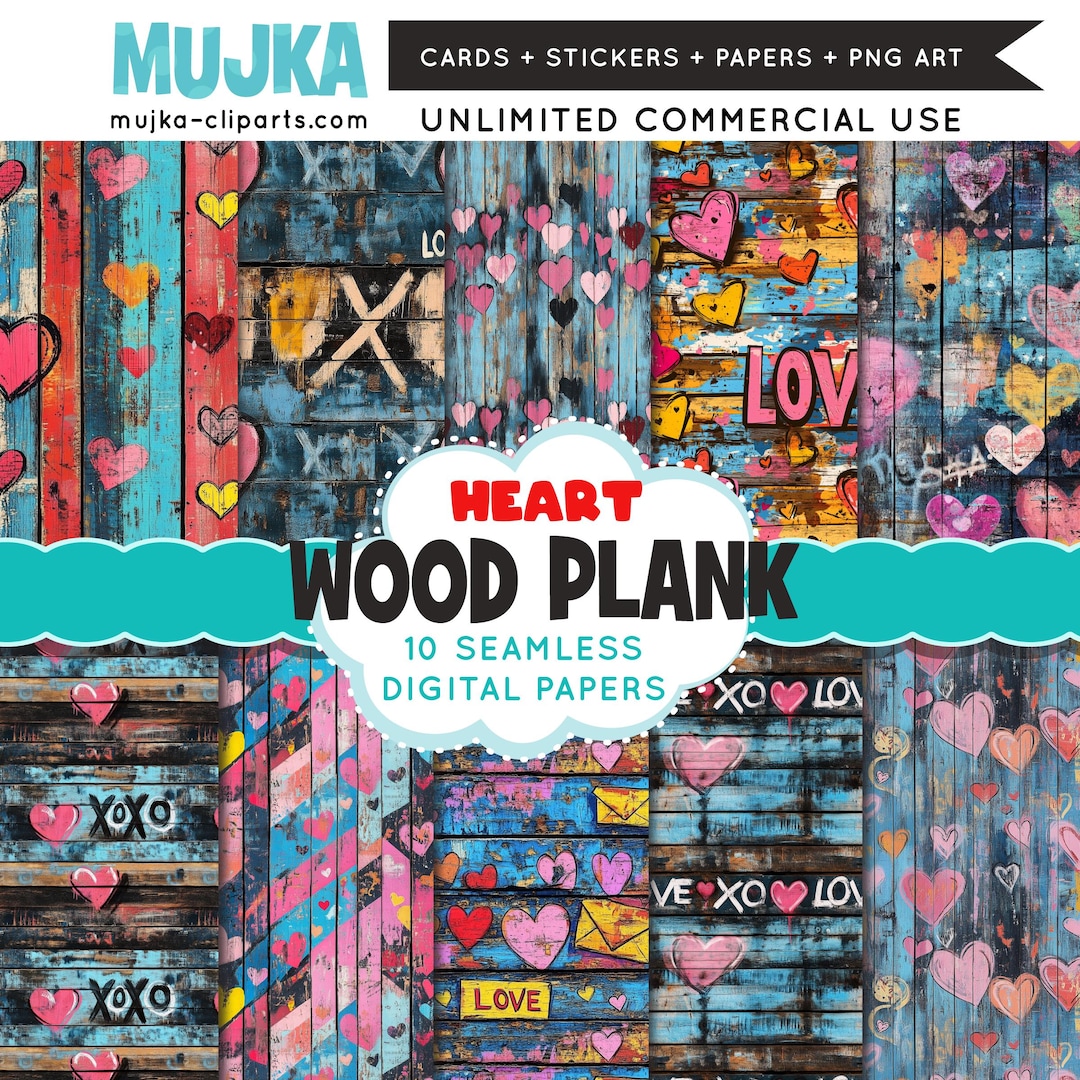 Wood Plank Graffiti Wall Background, Grunge Digital Paper, Distressed ...
