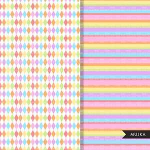 Rainbow Digital Papers, Seamless Pastel Rainbow Pattern, Digital Paper ...