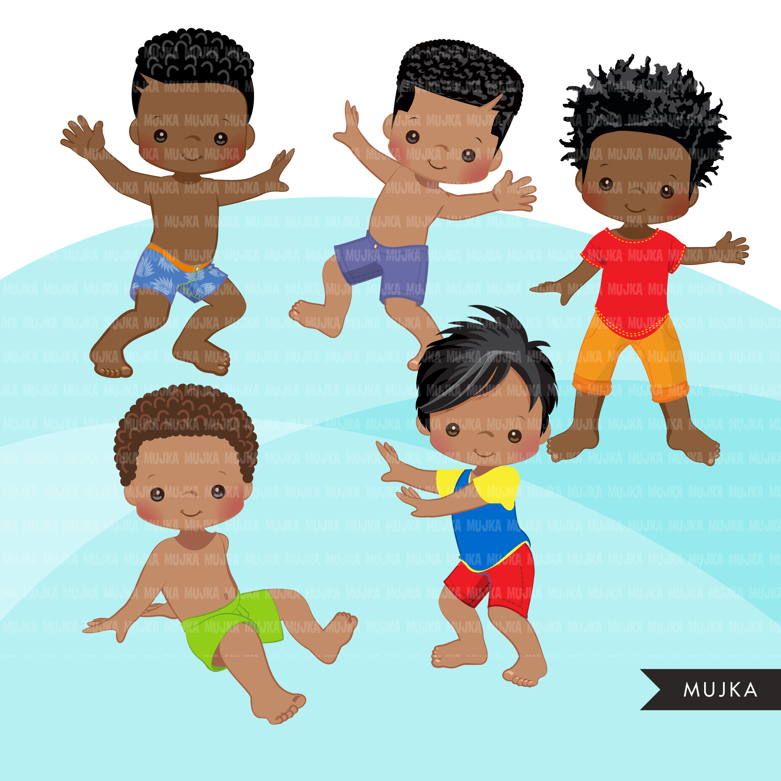 Splash Pad Park Clipart Bundle, Build Your Own Park With Kids, Outdoor ...