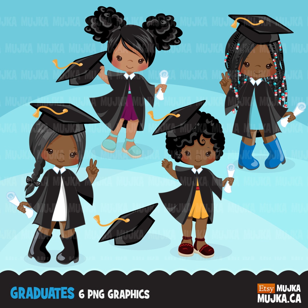 Graduation Clipart. Afro Grad Graphics, Cape, Scroll, Cap, Graphics ...