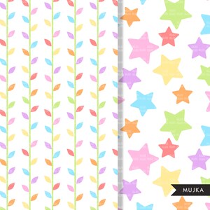 Rainbow Digital Papers Seamless Pastel Rainbow Pattern | Etsy