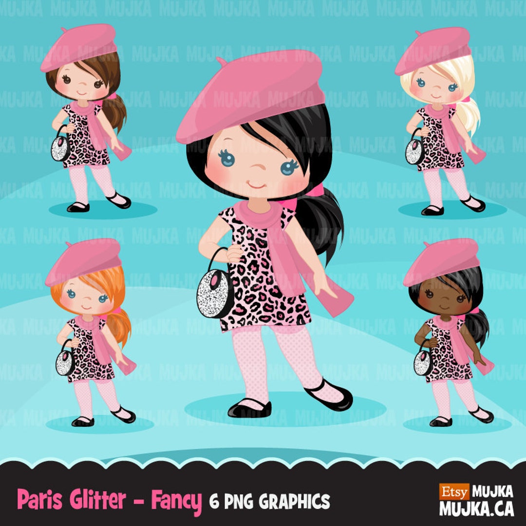 Paris Clipart. Glitter Pink Paris Girls, Fashion, French Shopping, Tea ...