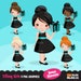 Tiffany Girls Clipart, Breakfast at Tiffany's Graphics, Black, Card ...