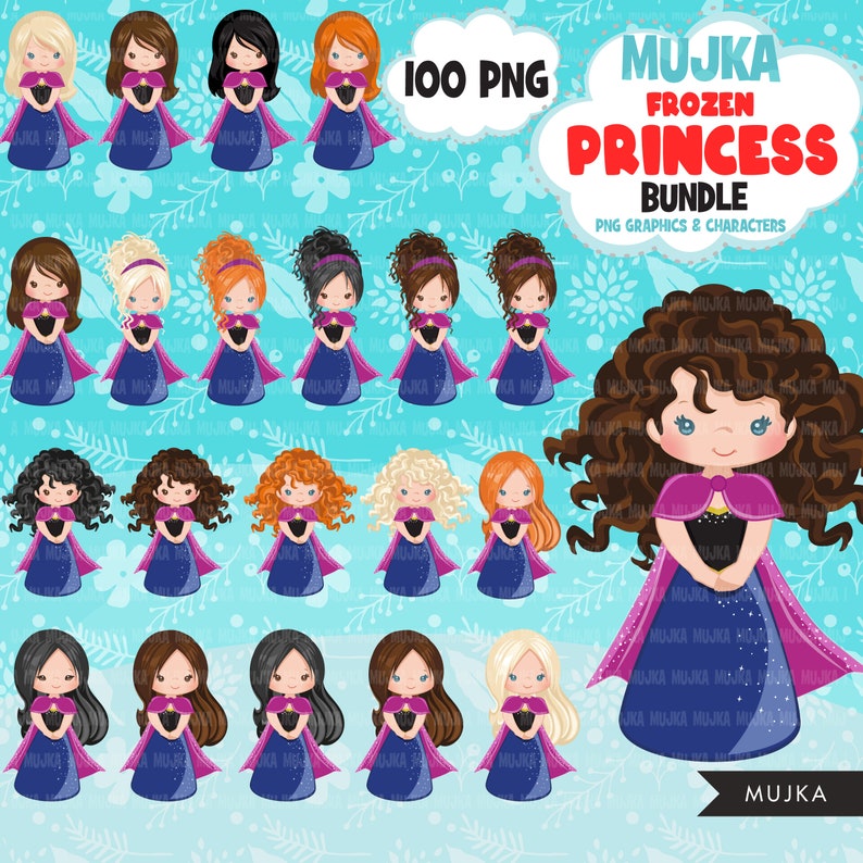 Princess Bundle Princess Png Princess Clipart Birthday - Etsy