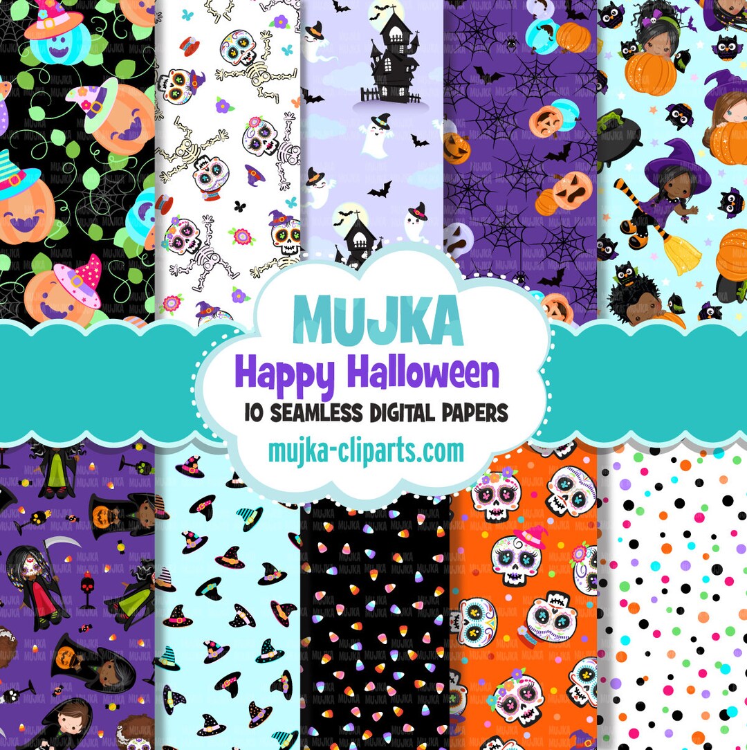 Halloween Digital Paper, Halloween Digital Download, Halloween ...