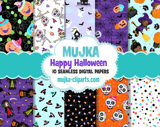 Halloween Digital Paper, Halloween Digital Download, Halloween ...