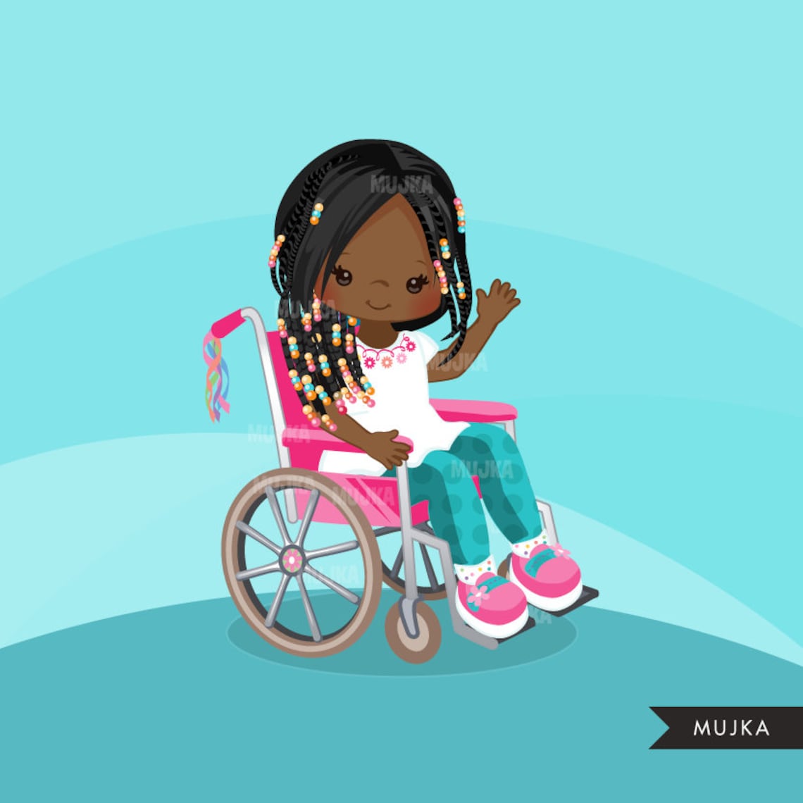 Special Needs Wheelchair Clipart, Disability, Kids, Characters, Black ...