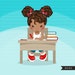 Back to School Clipart, School Png, African American Girl Students ...