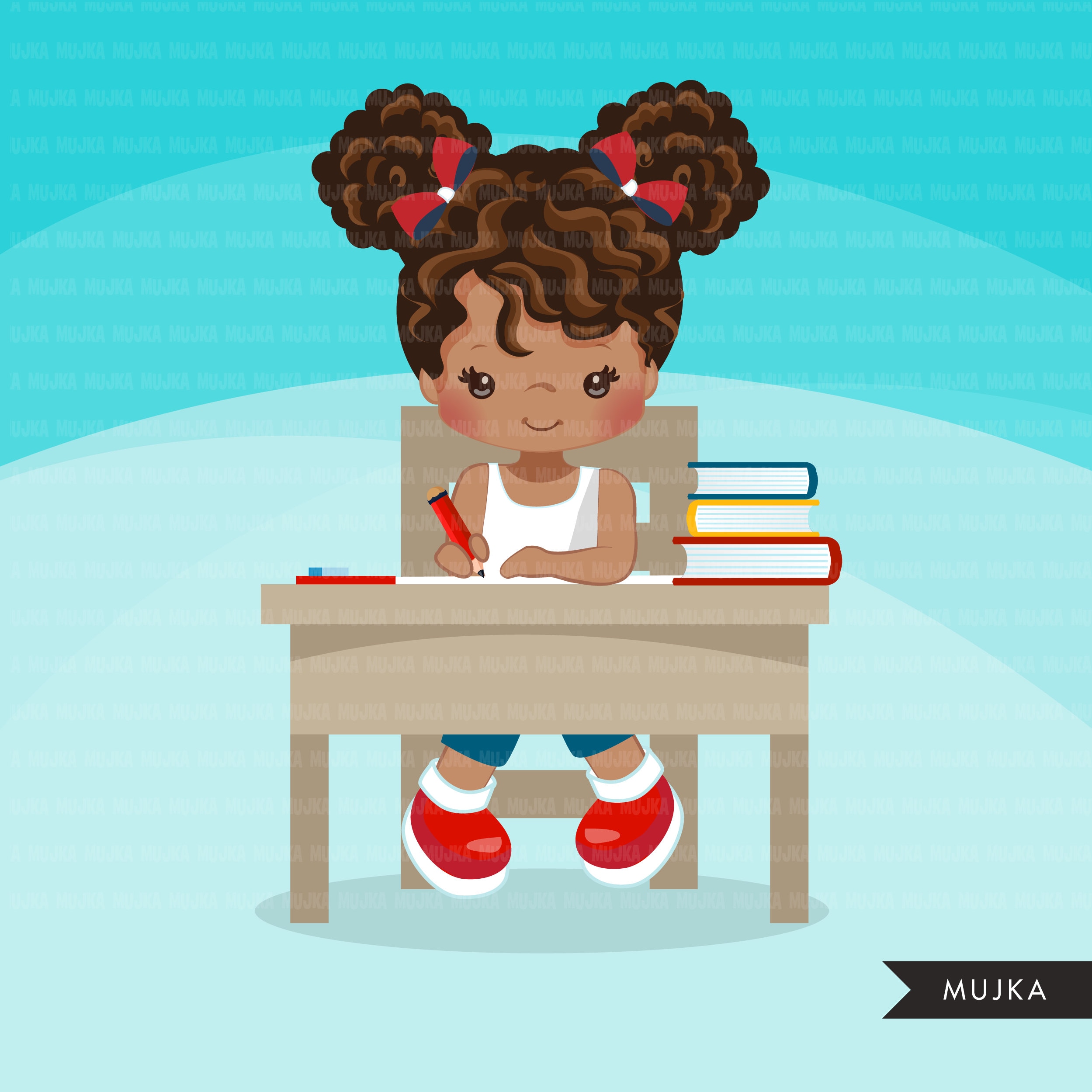 Back to School Clipart, School Png, African American Girl Students ...