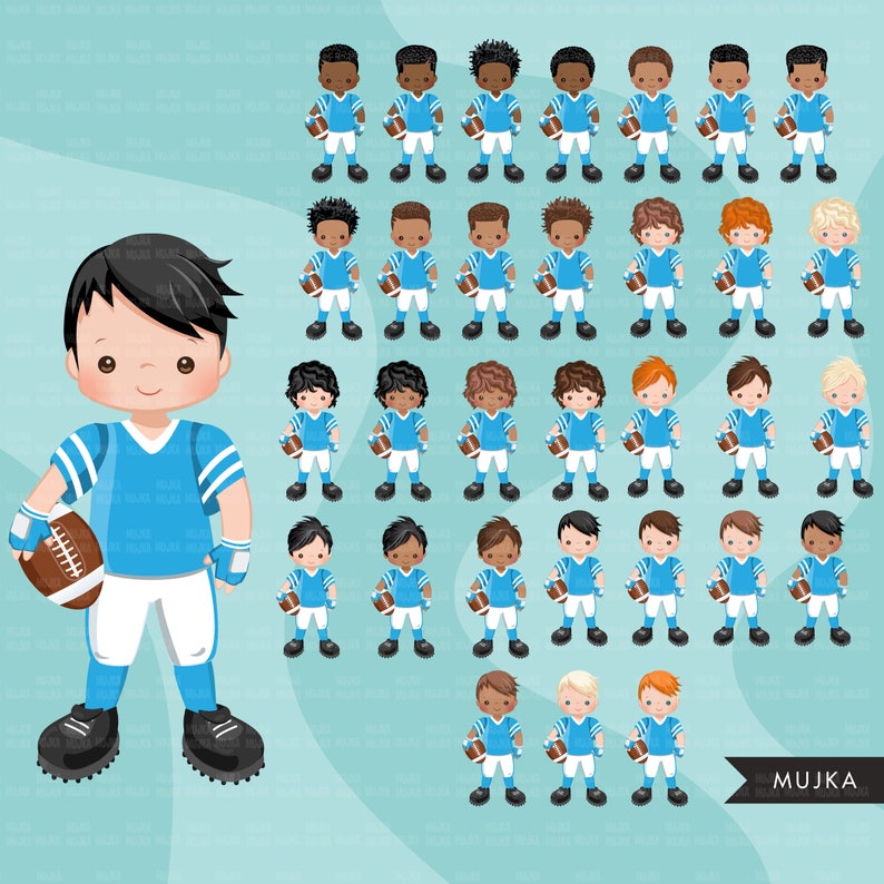 American Football PNG Clipart Bundle, School Sports Graphics, Boys With ...