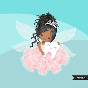 Tooth Fairy Clipart. Cute Fairy Character Graphics, Angel Wings, Party ...