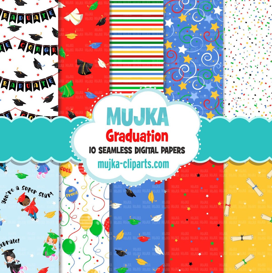 Graduation Digital Papers, School Digital Papers, Seamless Graduate ...
