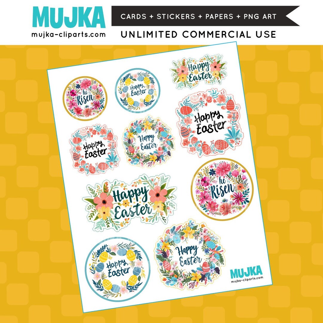 Easter Stickers, Printable Stickers, Sublimation Designs, Religious ...