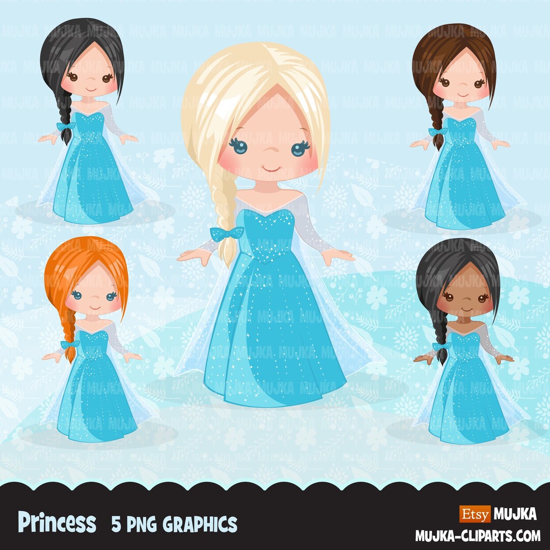 Princess Clipart, Fairy Tale Graphics, Girls Story Book, Light Blue ...