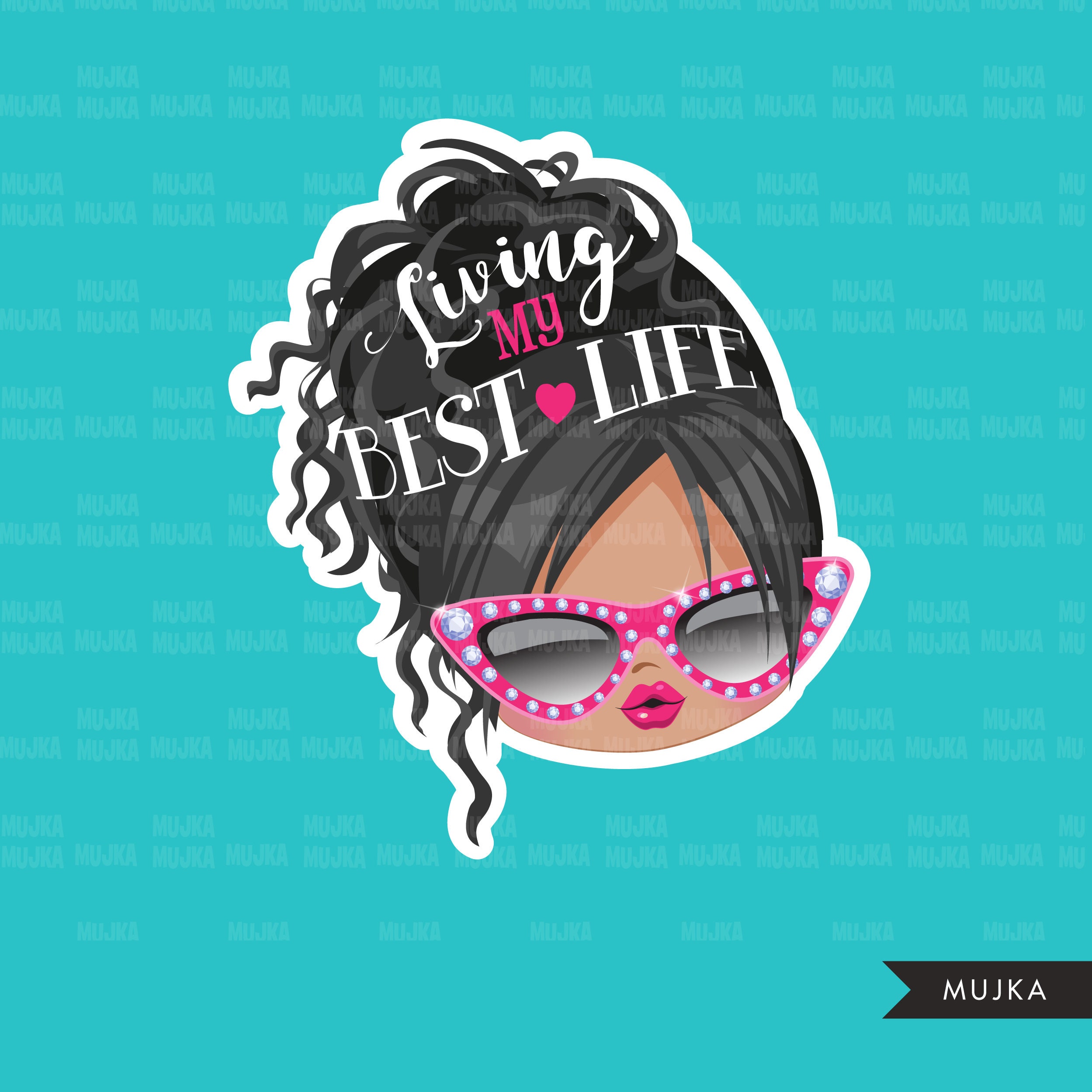 Boss babe clipart living my best life sublimation designs | Etsy