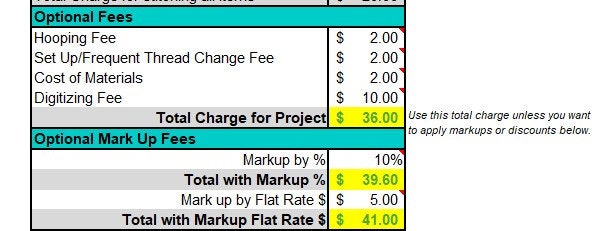 Easy Embroidery Charge Calculator - Etsy