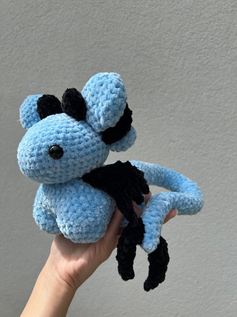 Blue Crochet Dragon Plushie - Etsy