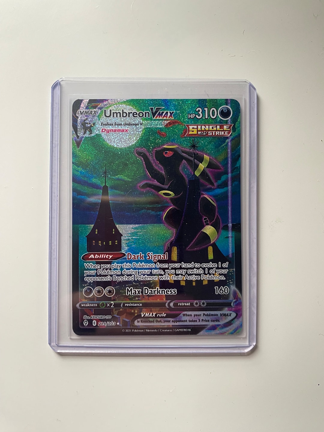 Umbreon / Moonbreon Vmax Evolving Skies Holo Proxy Pokémon Card - Etsy