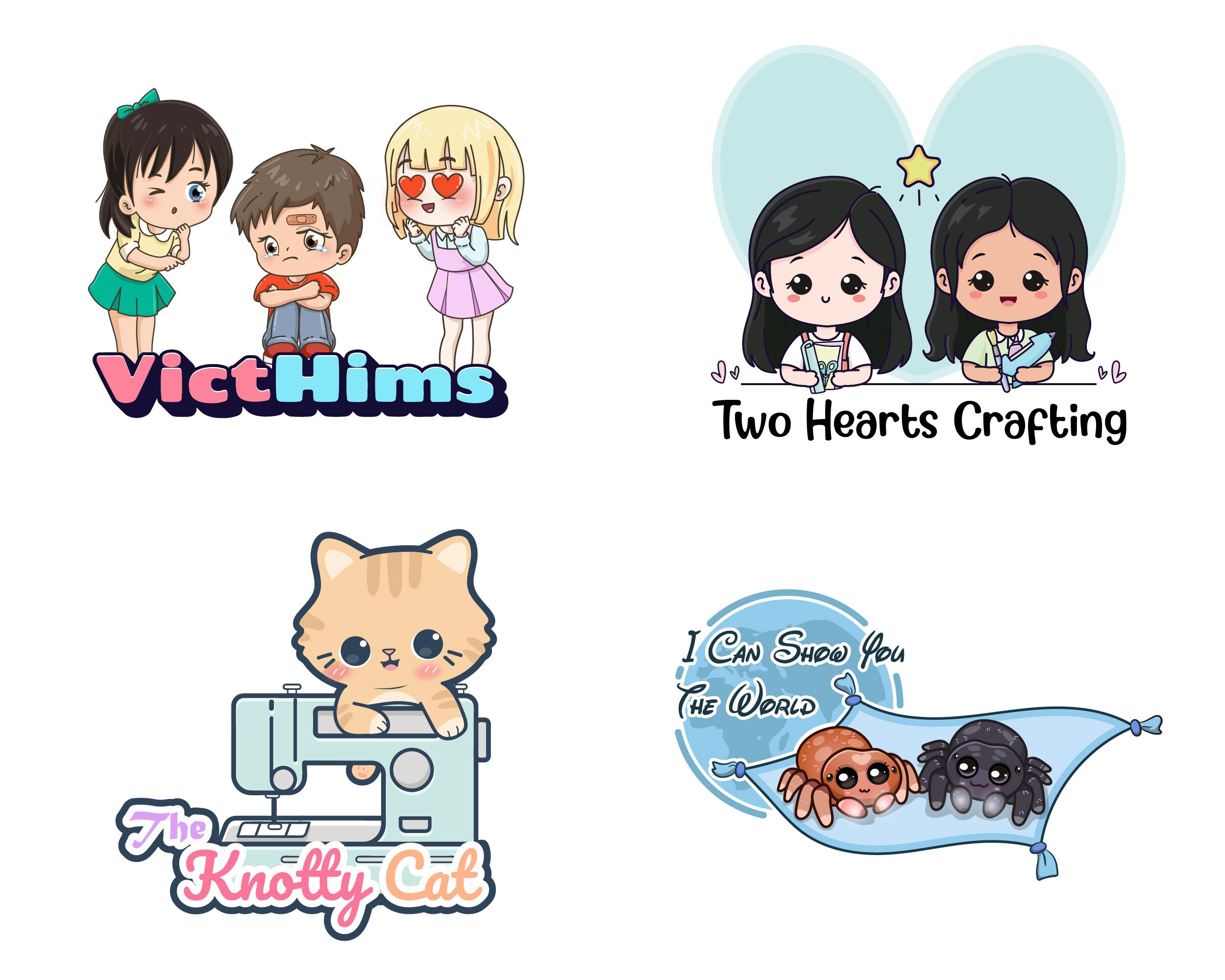 Custom Kawaii Mascot Logo Design | Cartoon Character - Etsy