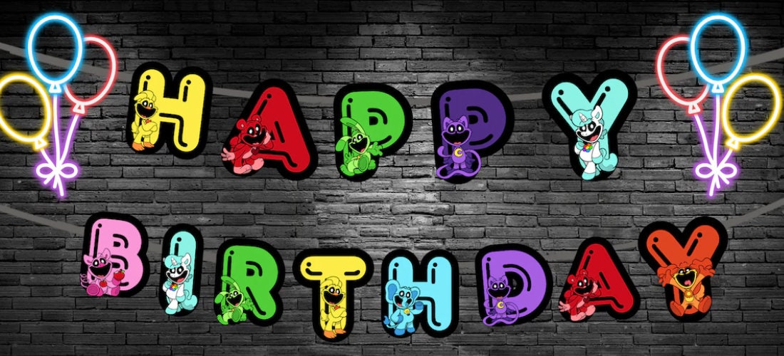 Smiling Critters Happy Birthday Banner - Etsy