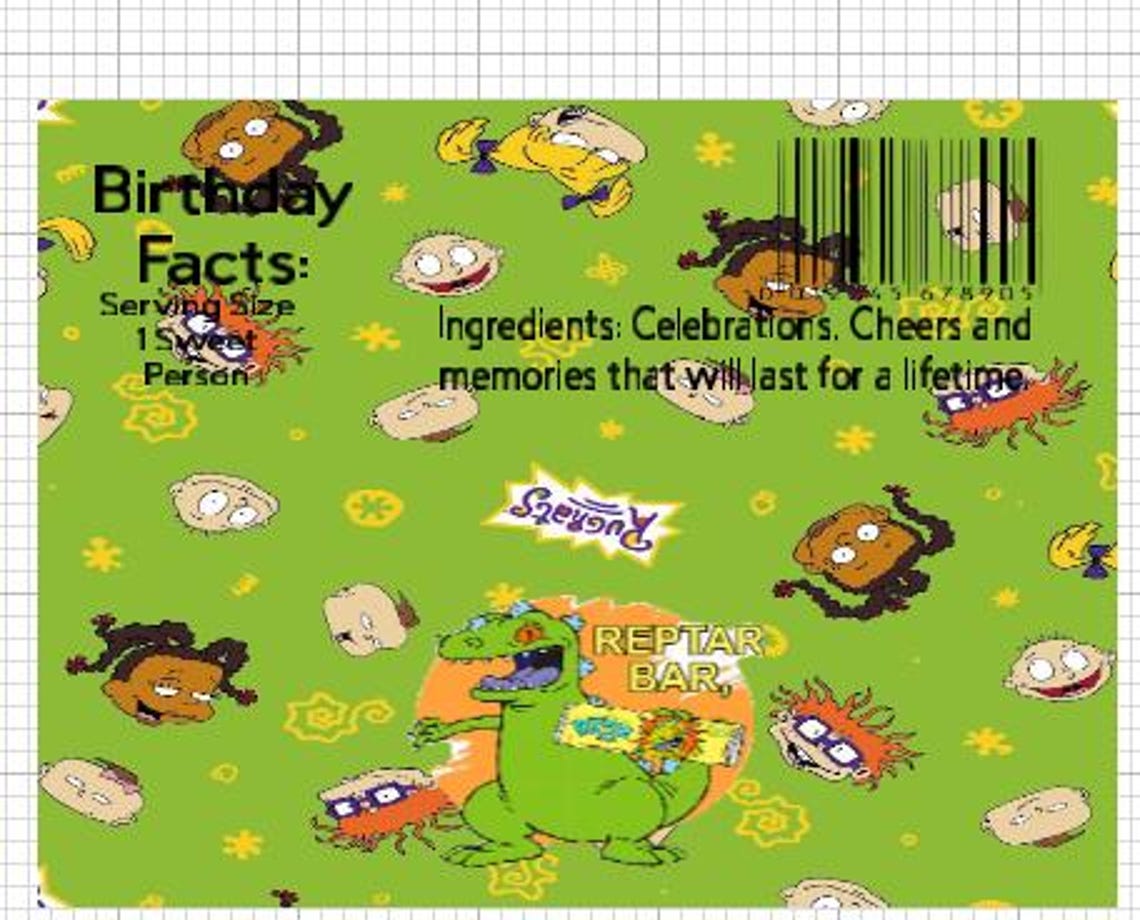 Rugrats Reptar Bar Candy Label - Etsy