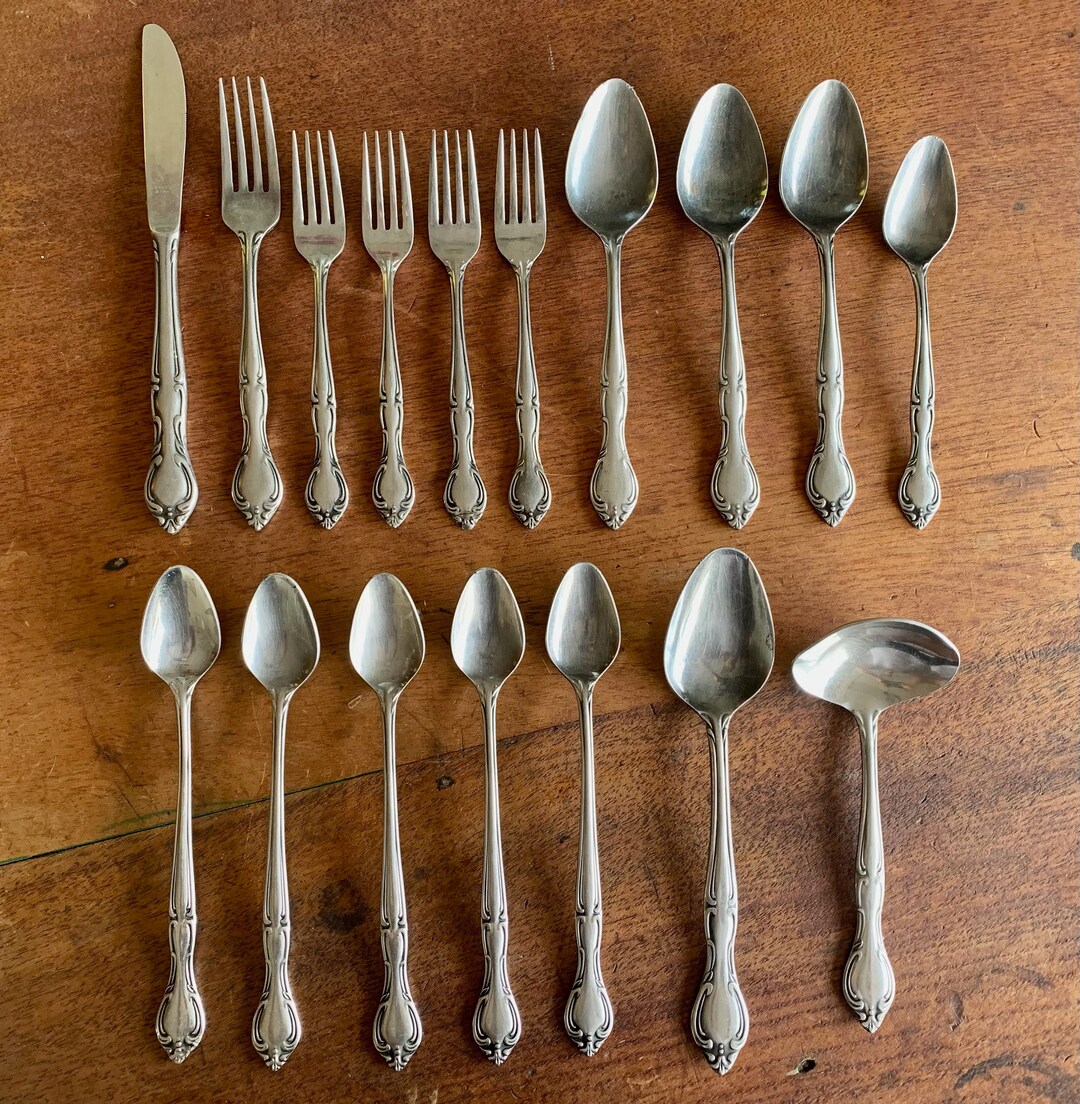 Hampton Court Stainless Steel Silverware 17 Piece Lot - Made in Japan ...