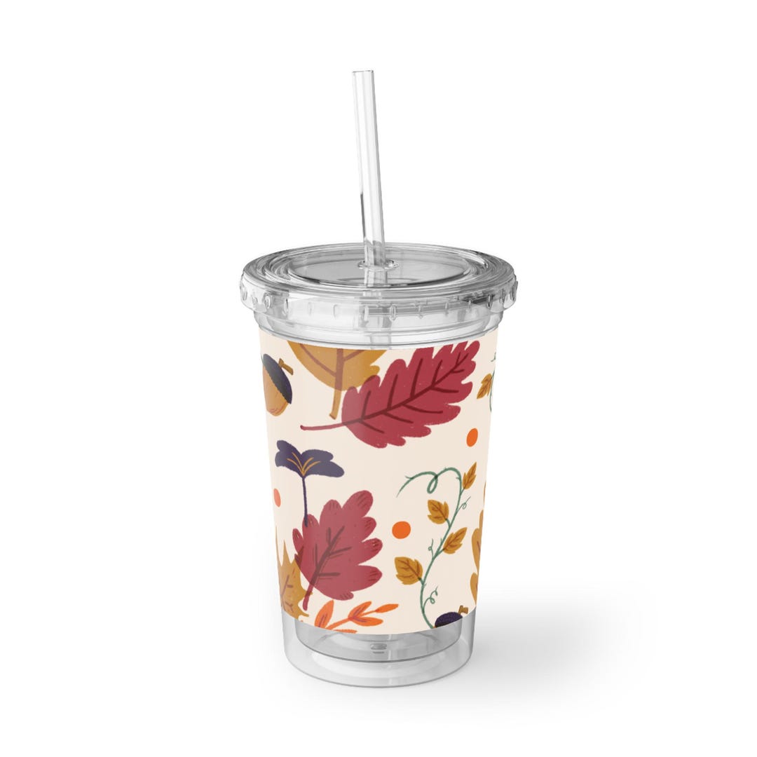 Floral Autumn Acrylic Cup: Reusable Fall Travel Mug - Etsy