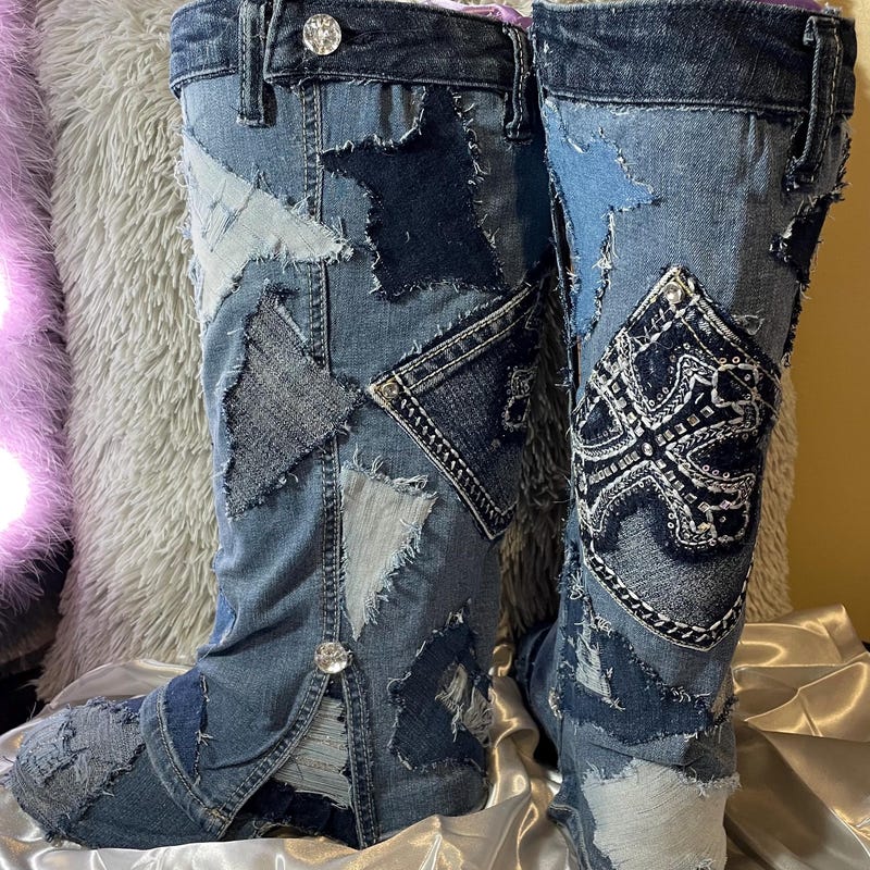 Jean Boots - Etsy