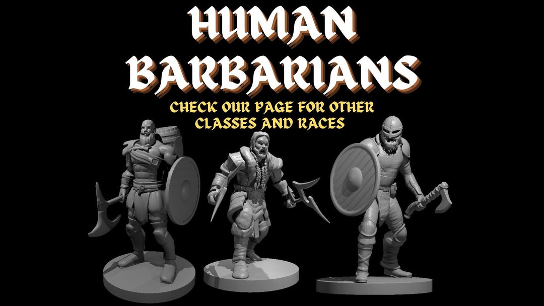 D&D Human Miniatures Human Barbarians DND Minis Dungeons and Dragons ...