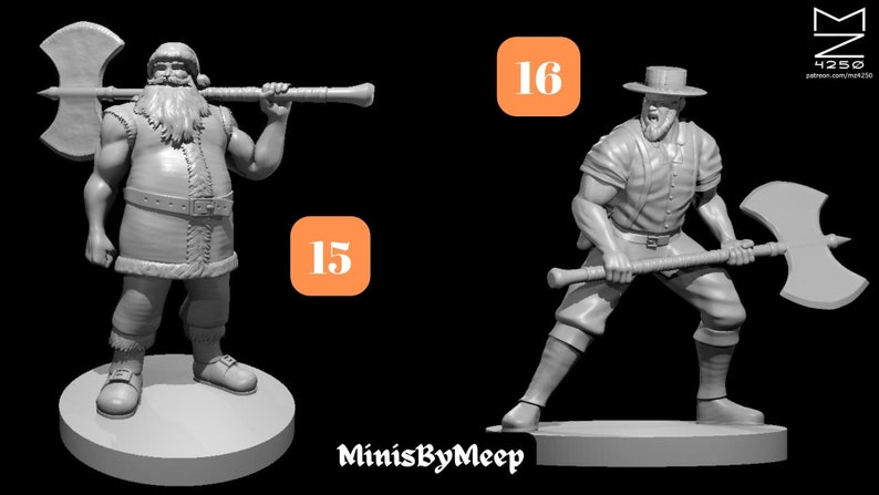 D&D Human Miniatures Human Barbarians DND Minis Dungeons and Dragons ...