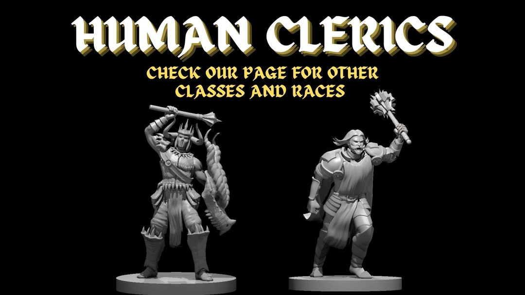 D&D Human Miniatures Human Clerics DND Minis Dungeons and Dragons, Pathfinder, TTRPG, and Role ...