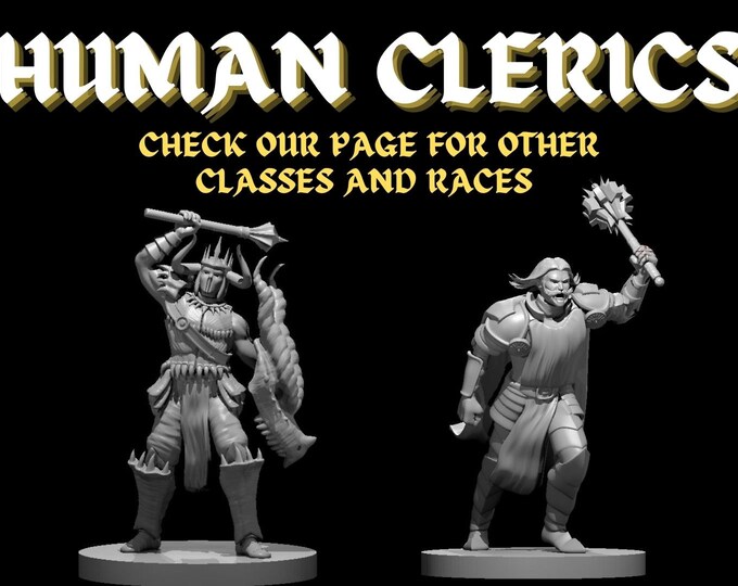 D&D Human Miniatures Human Clerics DND Minis Dungeons and Dragons, Pathfinder, TTRPG, and Role ...