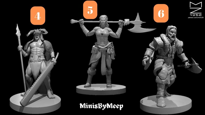D&D Human Miniatures Human Barbarians DND Minis Dungeons and Dragons ...