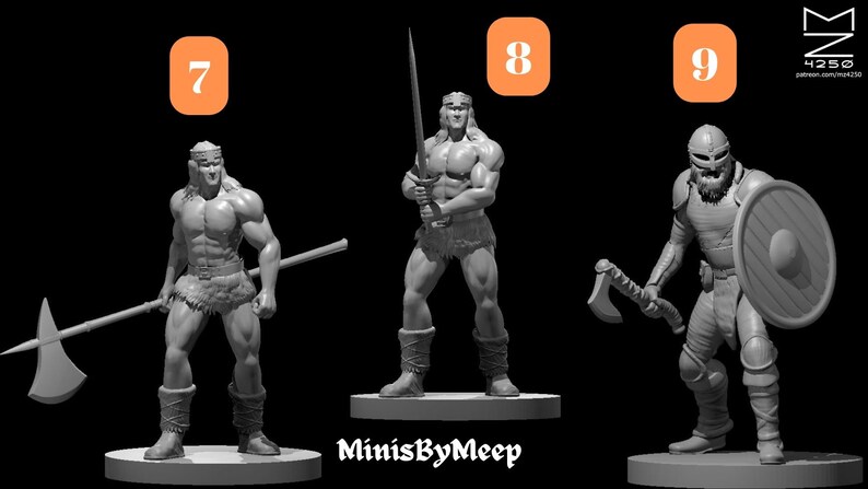 D&D Human Miniatures Human Barbarians DND Minis Dungeons and Dragons ...