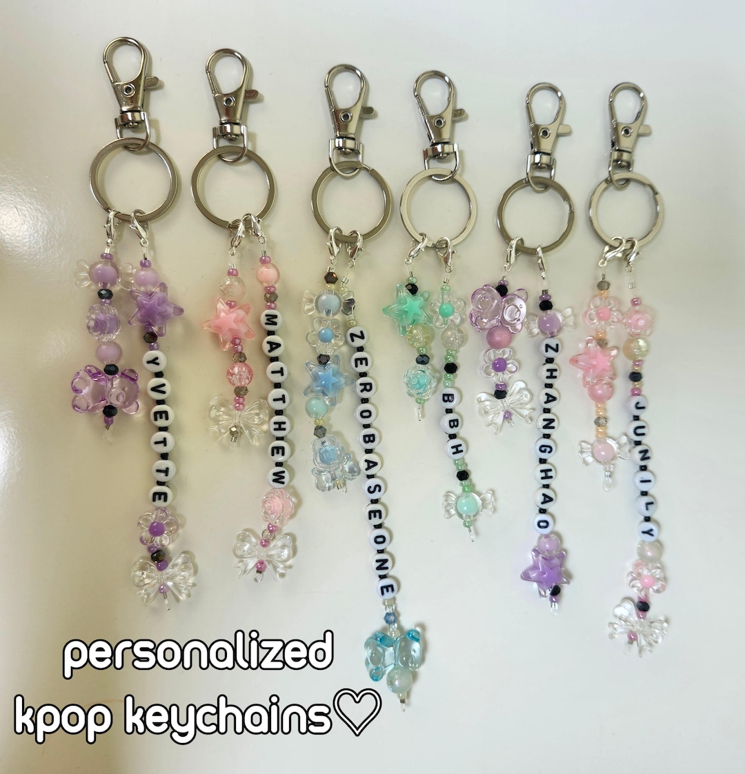 Custom Beaded Keychains / Kpop - Etsy