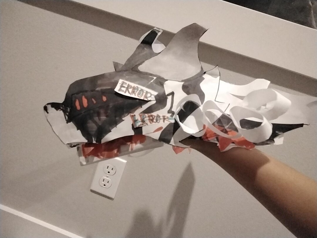 Bloody, Black and White Paper Dragon Puppet - Etsy New Zealand