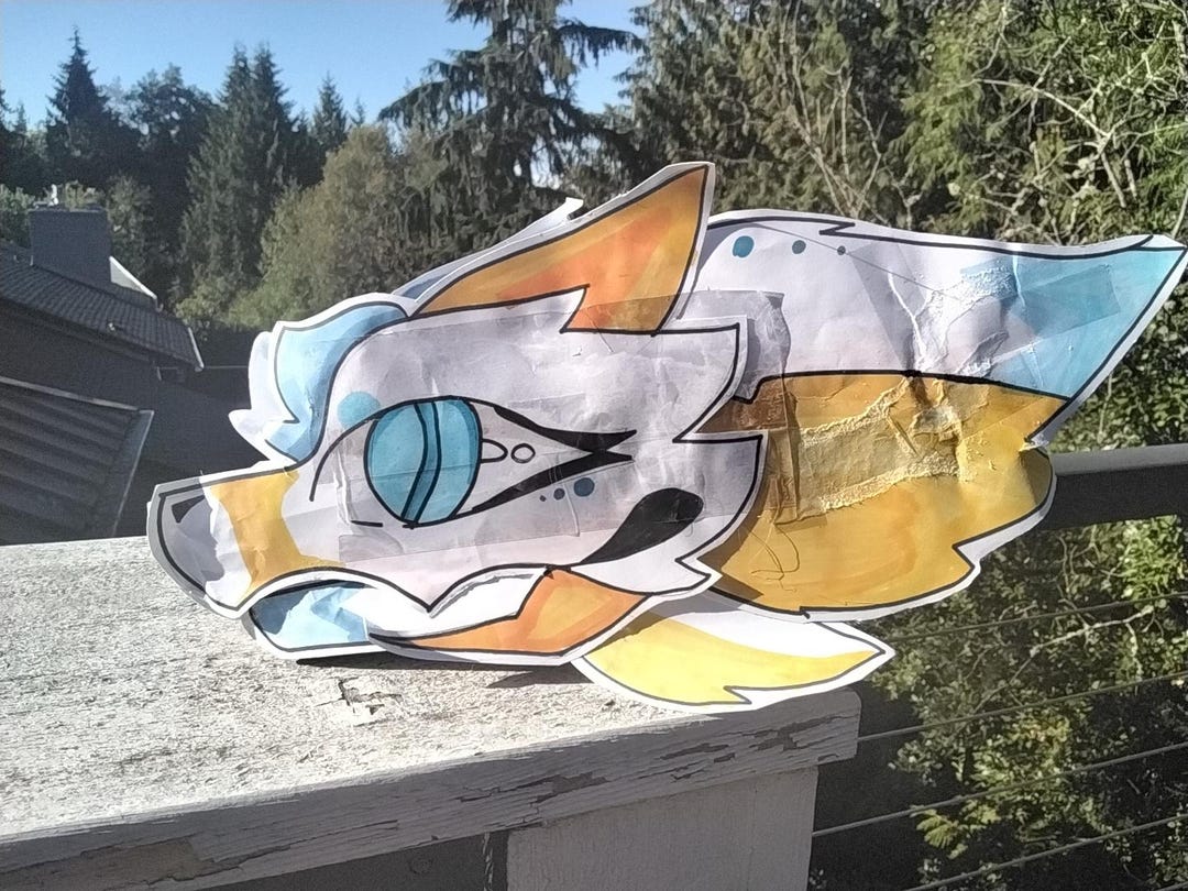 Yellow and Blue Paper Dragon Puppet - Etsy